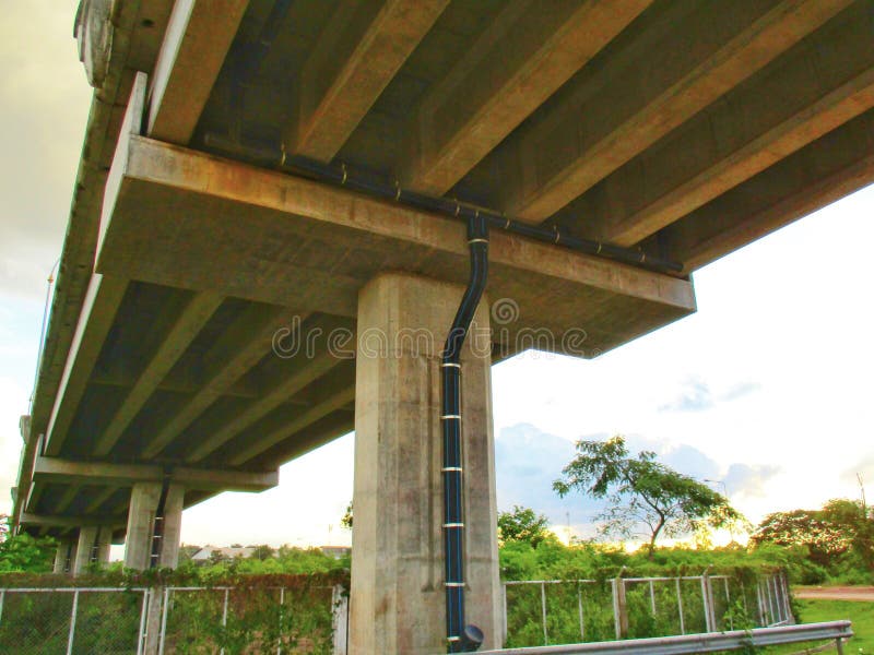 Bridge of Sewer Pipes Across the River Stock Image - Image of river ...
