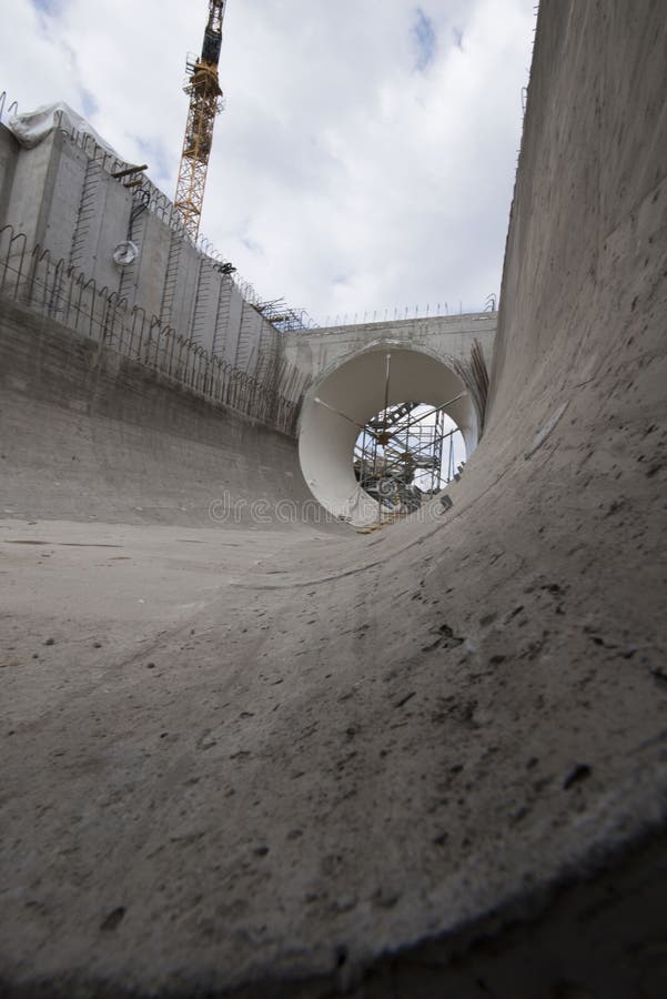 Sewer Construction in Hydraulic Engineering Stock Image - Image of ...