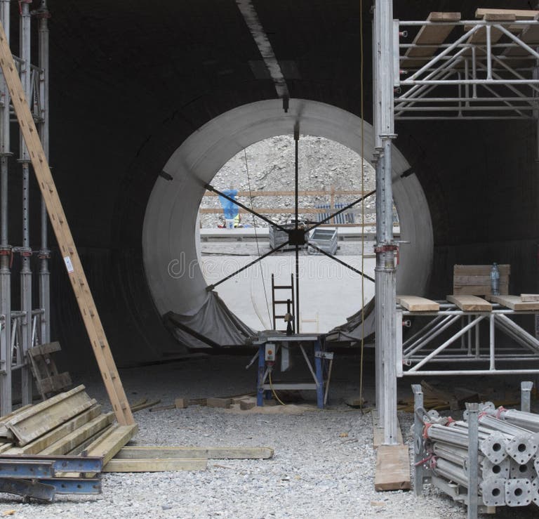 Sewer Construction in Hydraulic Engineering Stock Image - Image of ...