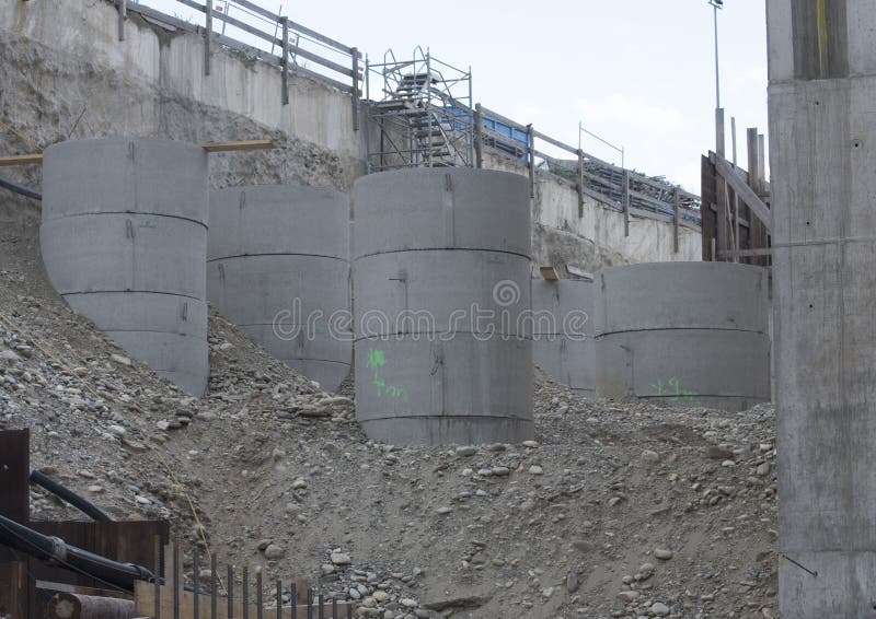 Sewer Construction in Hydraulic Engineering Stock Image - Image of ...