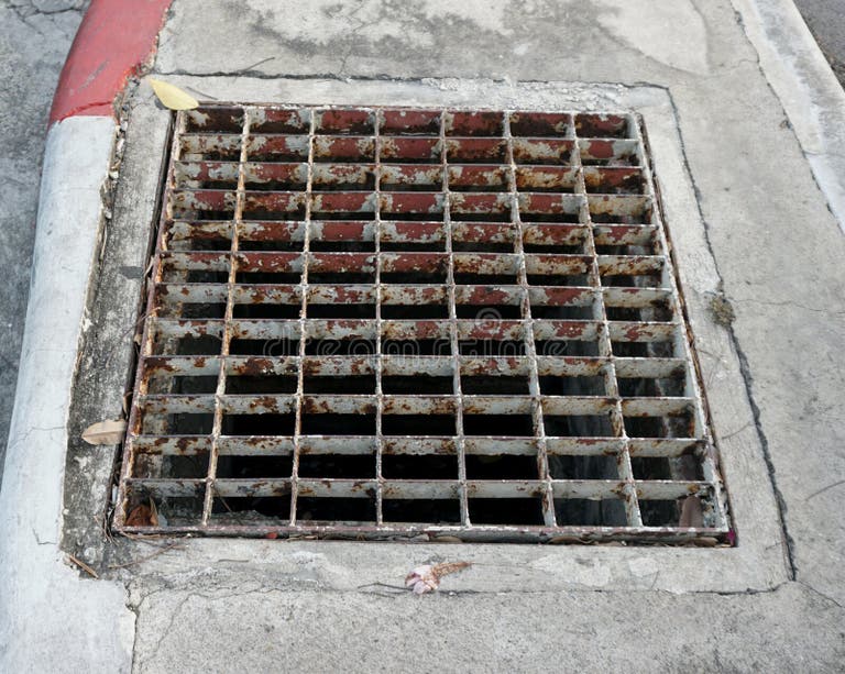 Sewer Drain on the Footpath Stock Photo - Image of pavement, road: 51170694
