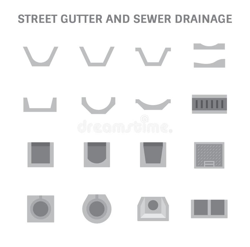 Street gutter icon stock vector. Illustration of line - 93253546
