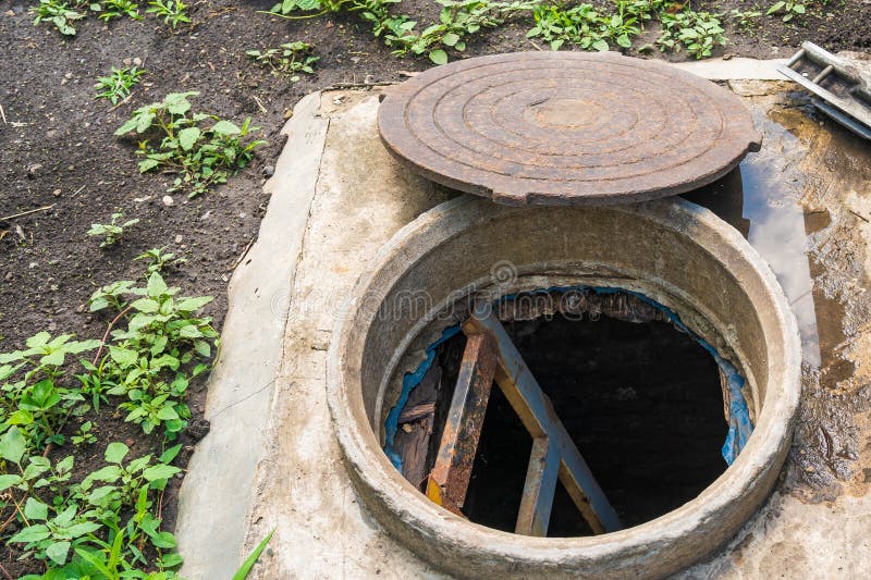 Sewer Hatch. Background with Selective Focus and Copy Space Stock Photo ...