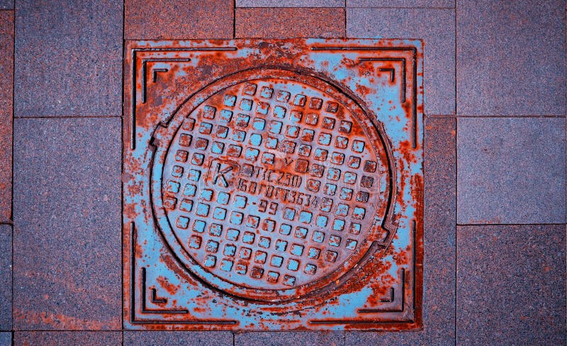Sewer Hatch Vintage Texture Backdrop Stock Image - Image of obsolete ...