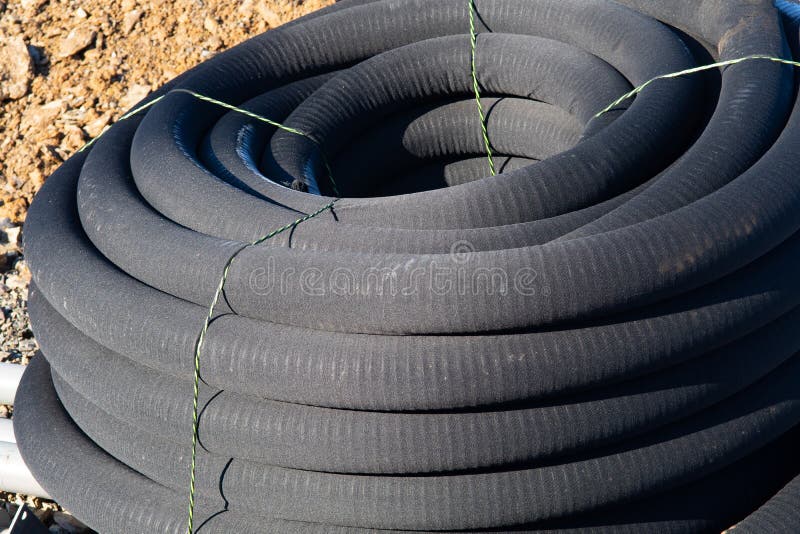 Sewer Hoses Water Roll Rubber Stock Image - Image of pump, flexible ...