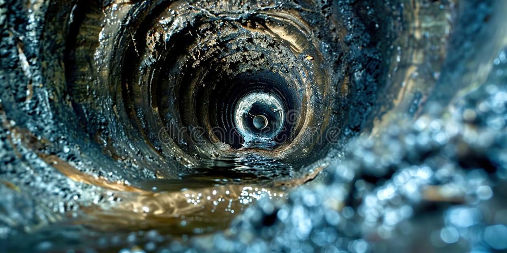 A Sewer Pipe, Dirty Water Inside Stock Image - Image of infrastructure ...