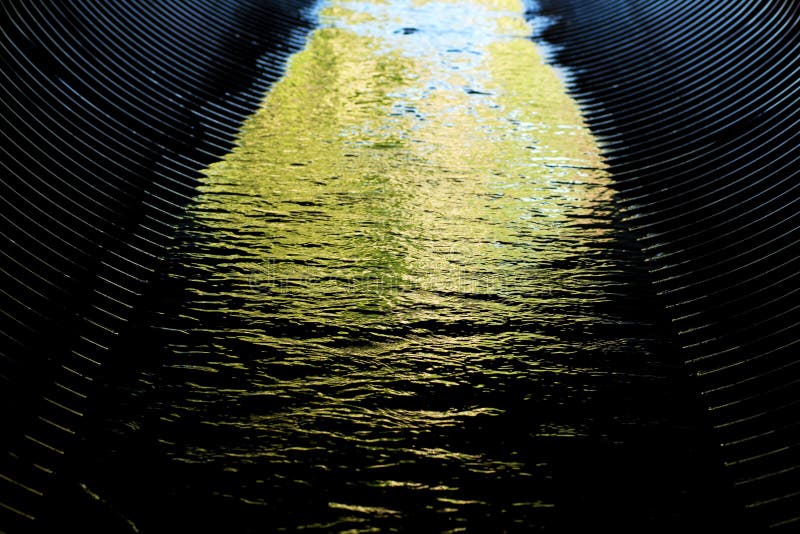 Sewer Pipe with Green Water Stock Image - Image of environment ...