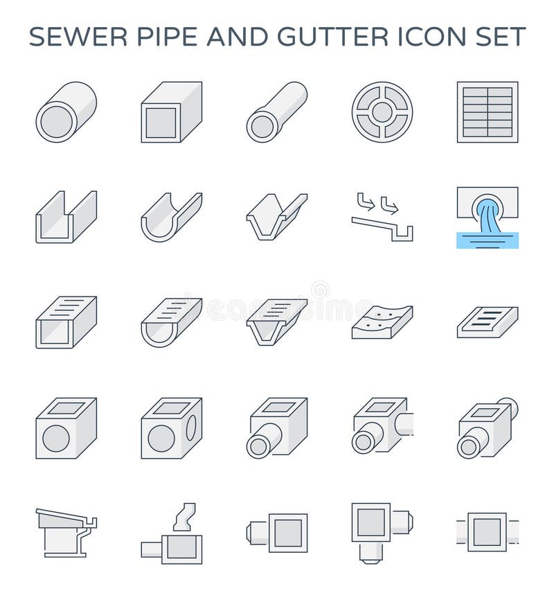 Sewer pipe icon stock vector. Illustration of line, industrial - 123857150