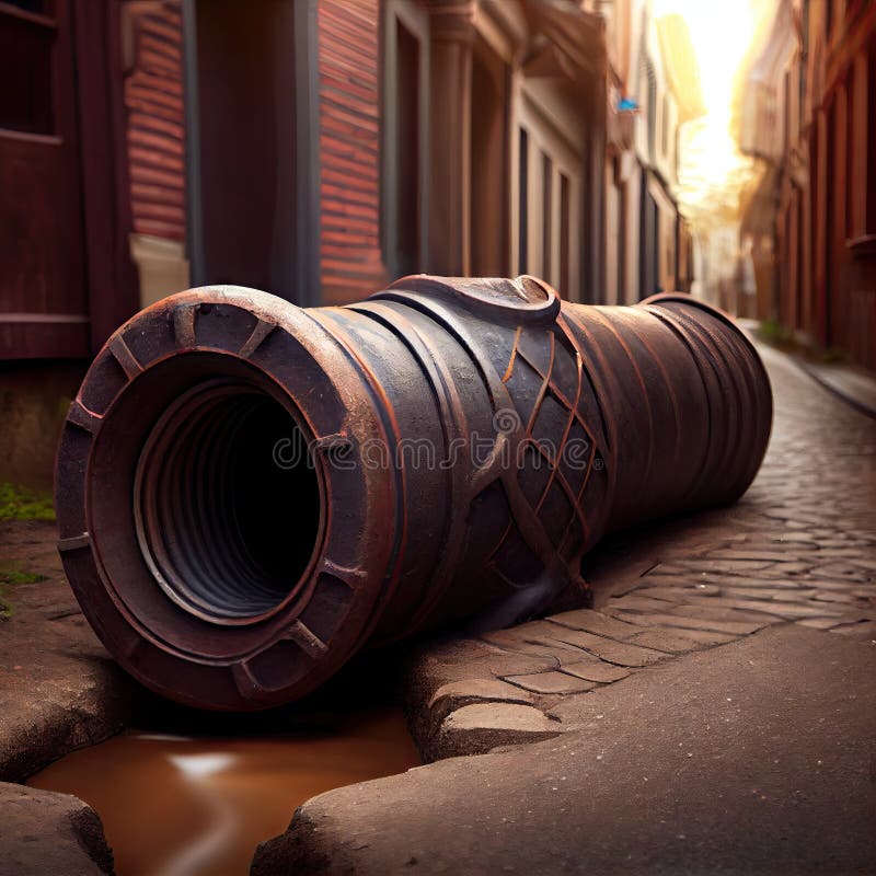 Sewer Pipe of Old Design Replaced on Streets Replacement of Downpipes ...