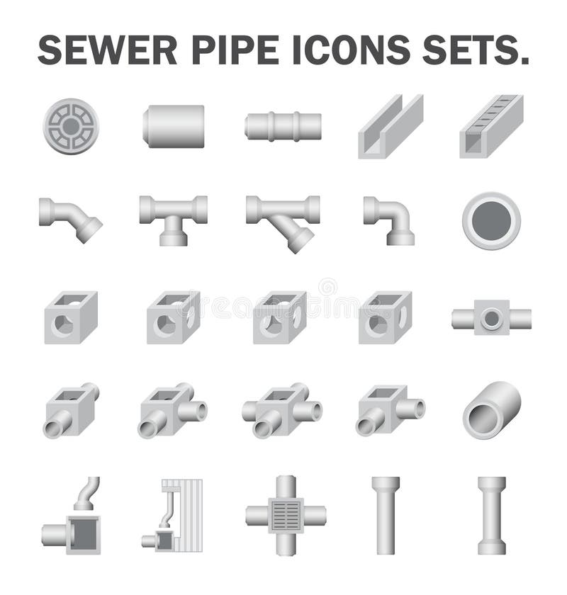 Sewer pipe icons stock vector. Illustration of equipment - 100097462
