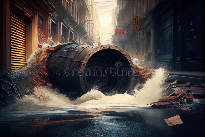 Sewer Pipes Burst and Flood the Street, Creating a Messy and Dangerous ... Sewer Pipes Burst and Flood the Street, Creating a Messy and Dangerous ...