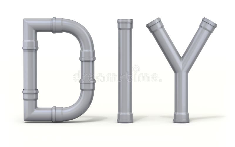 Sewer pipes in form of DIY stock illustration. Illustration of plumbing ...