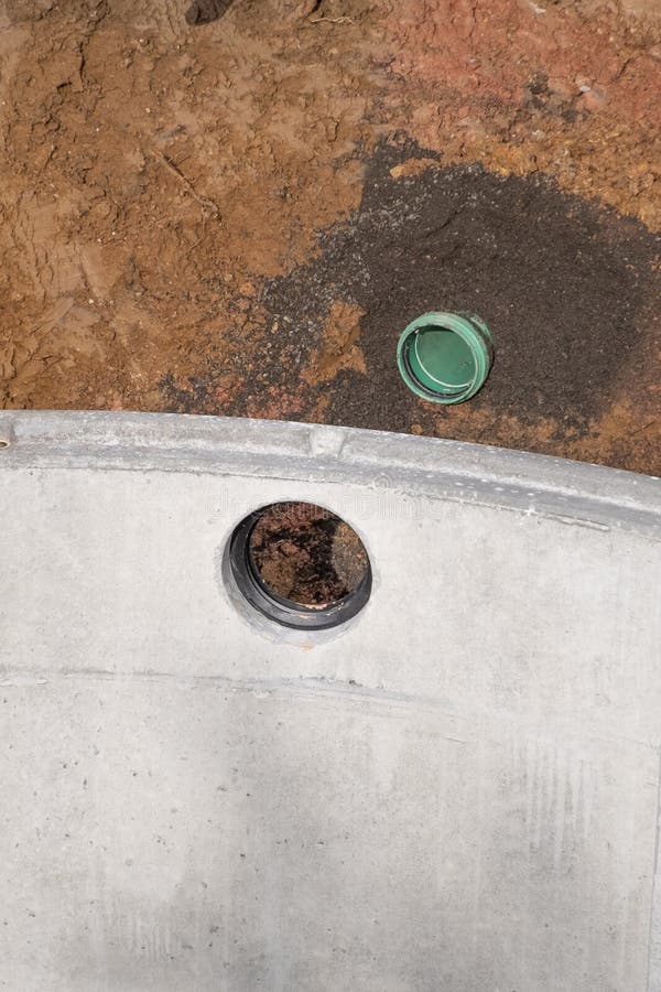 Sewer Pit at a Construction Site Stock Image - Image of pipeline ...