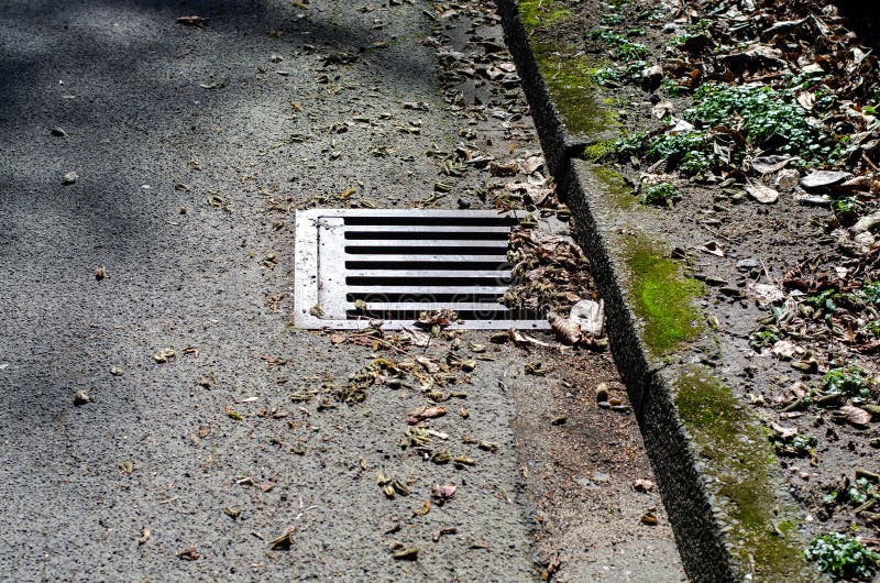 A Sewer Pit with a Metal Grate on a Street in Germany Stock Photo ...