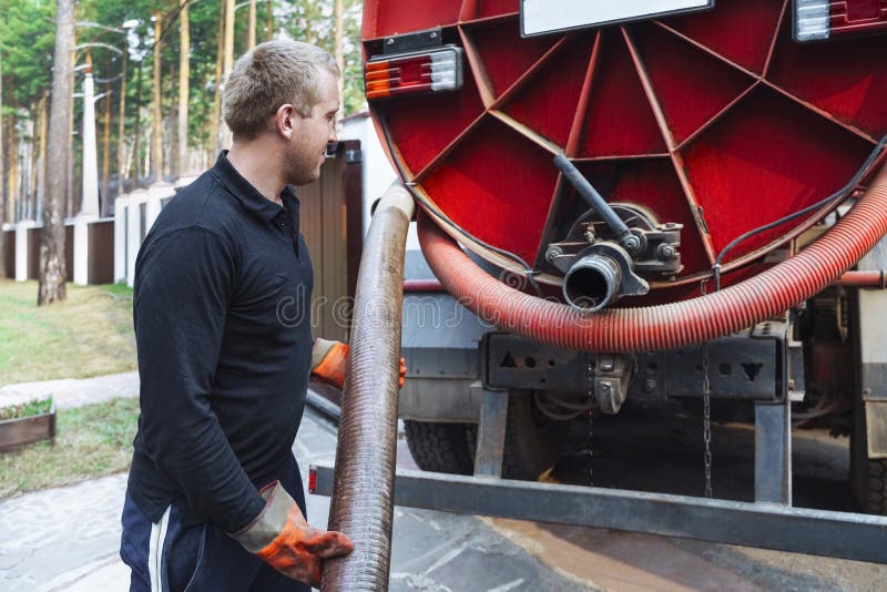 Sewer Pumping Machine.Septic Truck.Pumping Wastewater from a Septic ... Sewer Pumping Machine.Septic Truck.Pumping Wastewater from a Septic ...