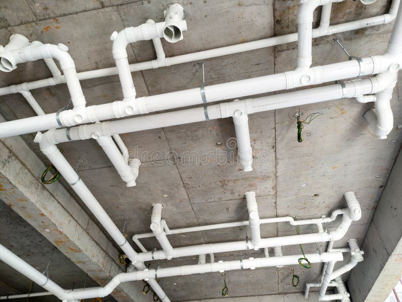 Sewerage Pipes from the Toilet Above are Interconnected Under the Floor ...