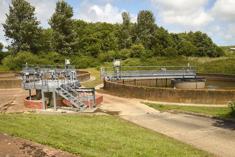 Sewerage treatment works stock photo. Image of sewerage - 96681946