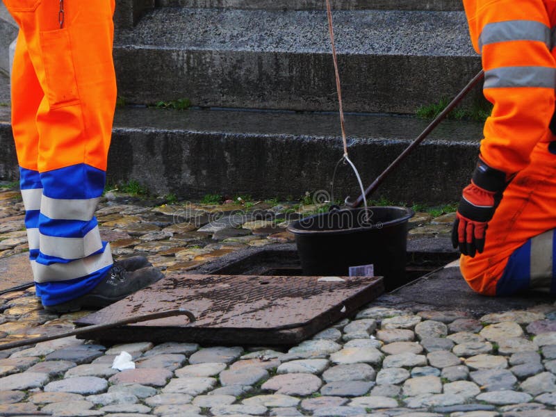 Sewerage worker stock photo. Image of plumber, foundation - 316920284