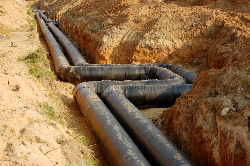 Sewige or Supply Pipes System Stock Photo - Image of sewage, sewige ...