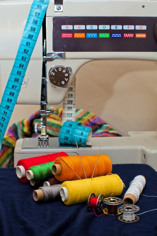 Sewing stock image. Image of thread, green, items, white - 12950605