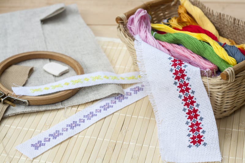 Sewing and Ambroidery Craft Kit, Embroidery Thread in Basket and Other ...