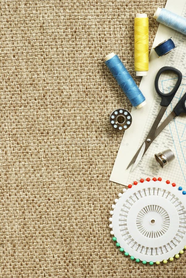 Shabby Chic Sewing Craft Background with Body Form Stock Illustration ...