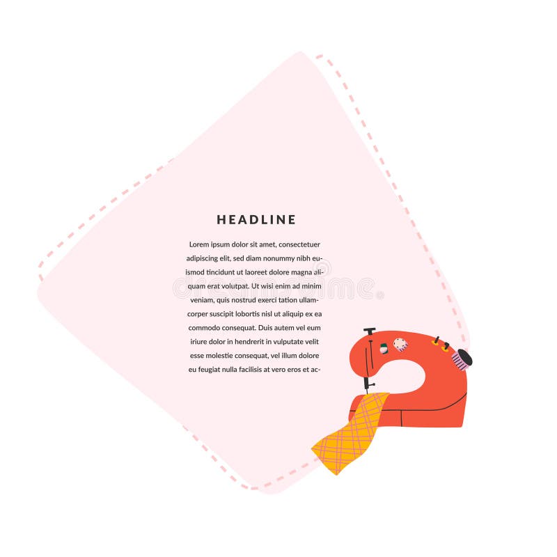 Sewing Frame Template with Blank Space for Your Text. Decorative Border ...