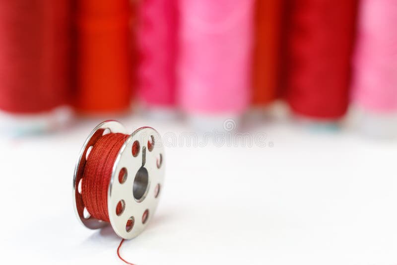 Bobbin of Red Sewing Thread Stock Photo - Image of braid, thread: 111739160