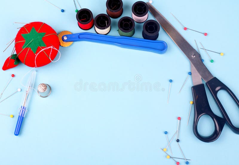 Sewing Border stock photo. Image of colors, copy, scissor - 22934112