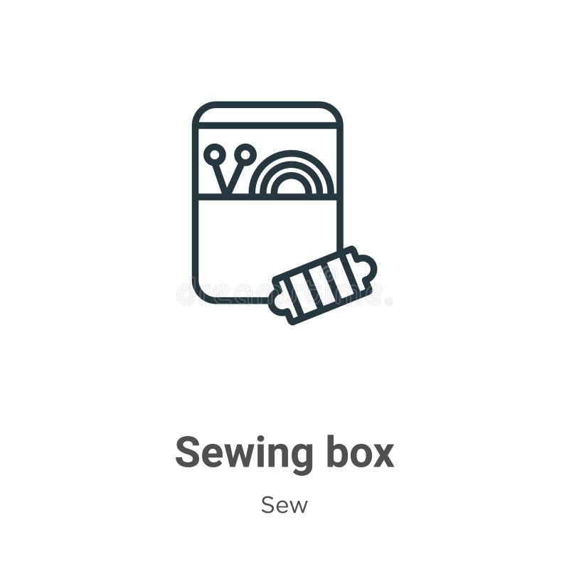 Sewing Box Outline Vector Icon. Thin Line Black Sewing Box Icon, Flat ...