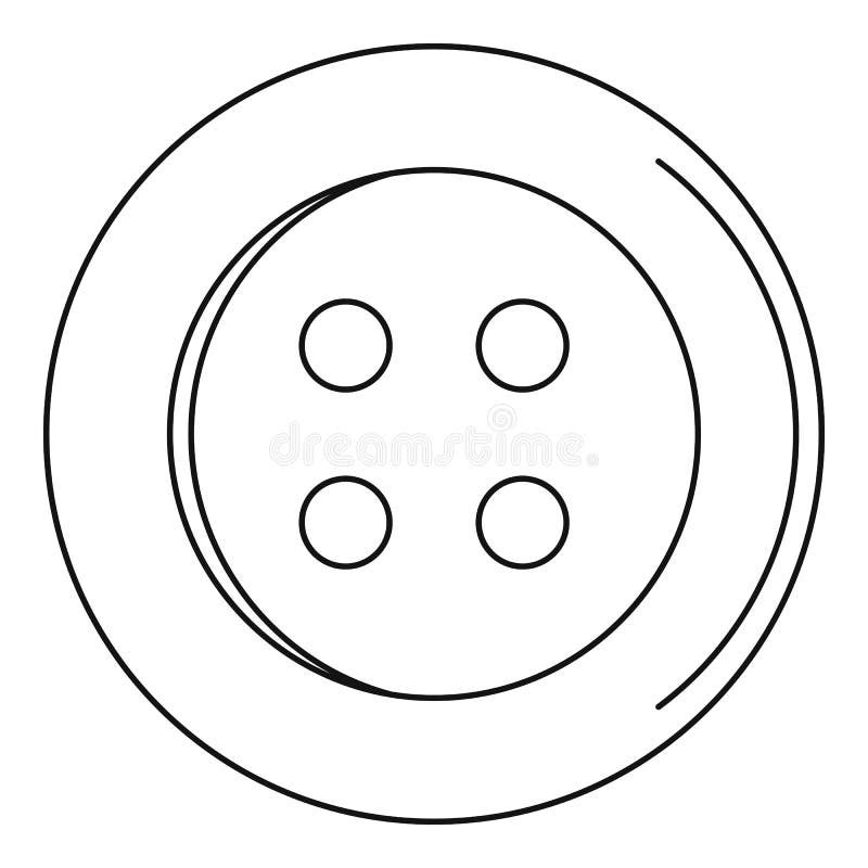 Sewing Button Icon, Outline Style Stock Vector - Illustration of icon ...