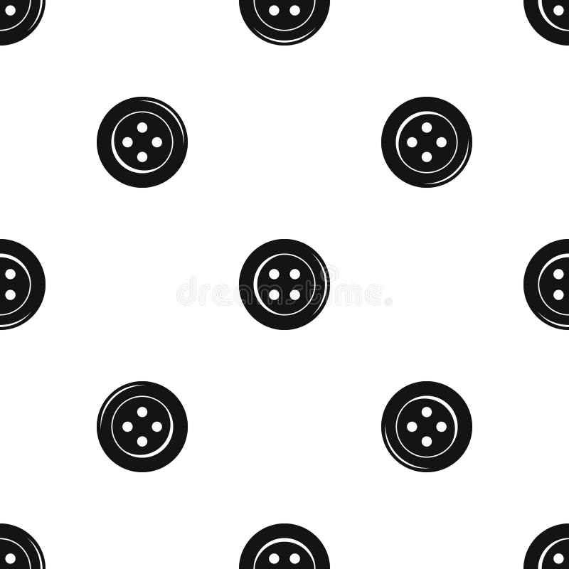 Sewing Button Pattern Seamless Black Stock Vector - Illustration of ...
