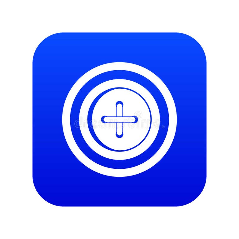 Sewing Button with a Thread Icon Digital Blue Stock Vector ...