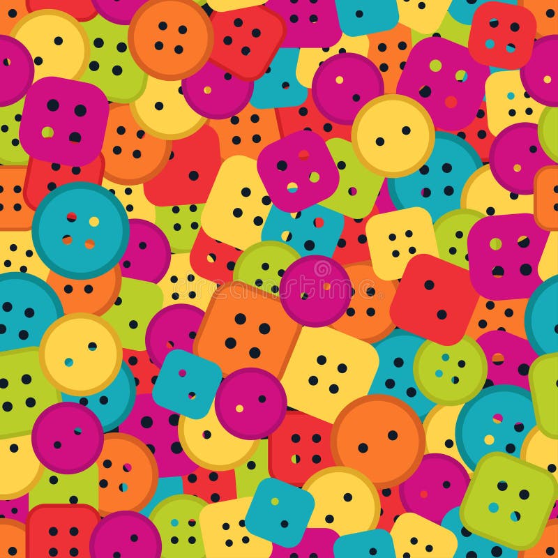 Sewing Buttons Seamless Pattern Different Shapes. Vector Stock Vector ...