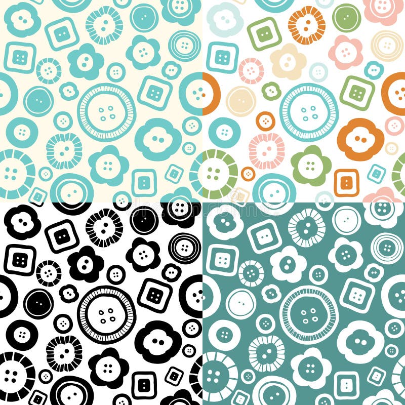 Sewing Seamless Pattern - Hand Drawn Illustration Stock Vector ...