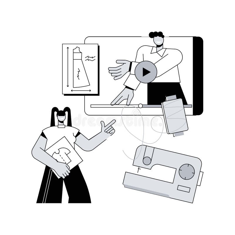 Sewing Classes Abstract Concept Vector Illustration. Stock Vector ...