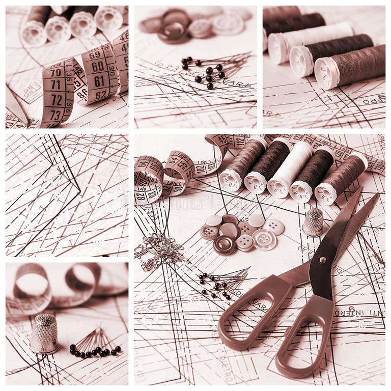 Sewing collage stock image. Image of colors, accessory - 39840931