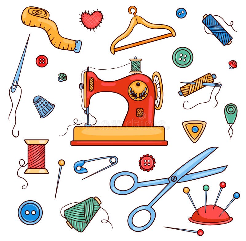 Cartoon Sewing Machine Stock Illustrations – 4,413 Cartoon Sewing ...