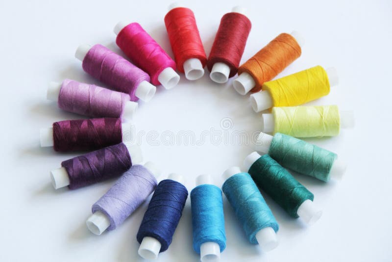 Sewing colored threads stock image. Image of fibre, bobbins - 77140999