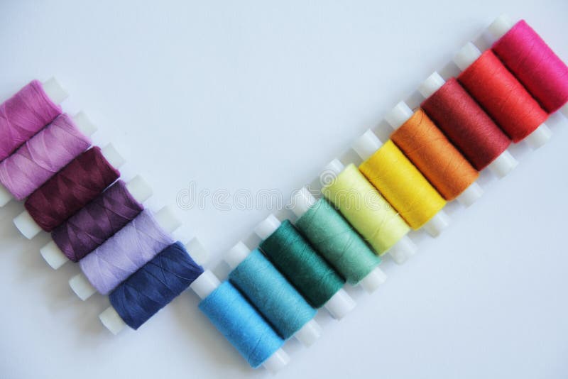 Sewing colored threads stock image. Image of needlework - 77141381