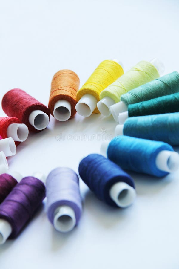 Sewing colored threads stock image. Image of bobbins - 77142335