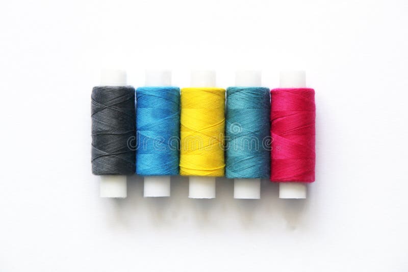 Sewing colored threads stock photo. Image of cotton, green - 77142822