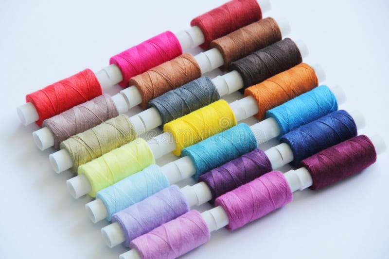 Sewing colored threads stock photo. Image of fiber, material - 77144010