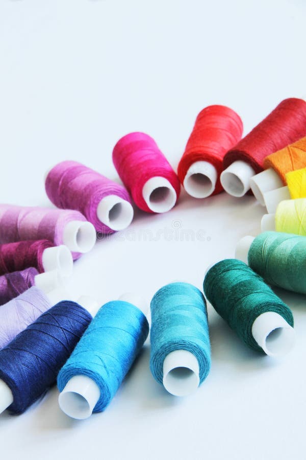 Sewing colored threads stock photo. Image of rainbow - 77144710