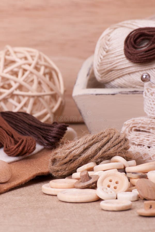 Sewing Craft Kit. Tailoring Hobby Accessories Stock Photo - Image of ...