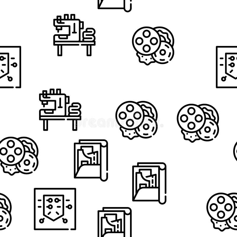 Sewing Craft Studio Vector Seamless Pattern Stock Vector - Illustration ...