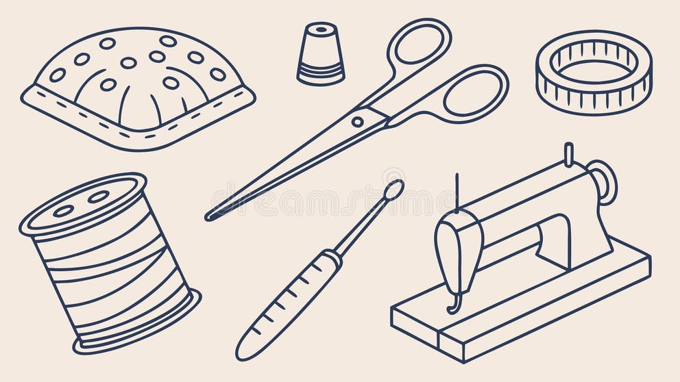 Sewing Craft Tools, DIY Tailoring Vector Art, Vector Design Generative ...
