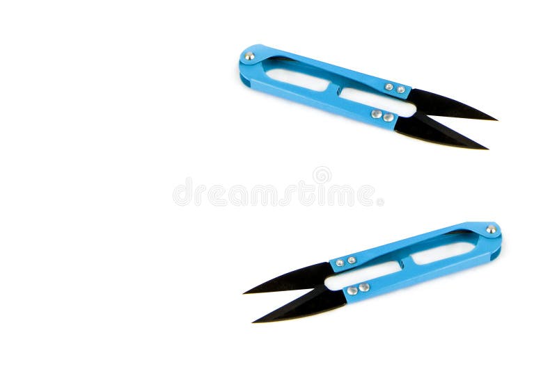 Sewing Cutters Isolated on White. Free Space for Text. Collage Stock ...