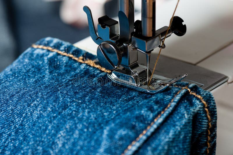 Sewing denim jeans stock photo. Image of material, tools - 345621950