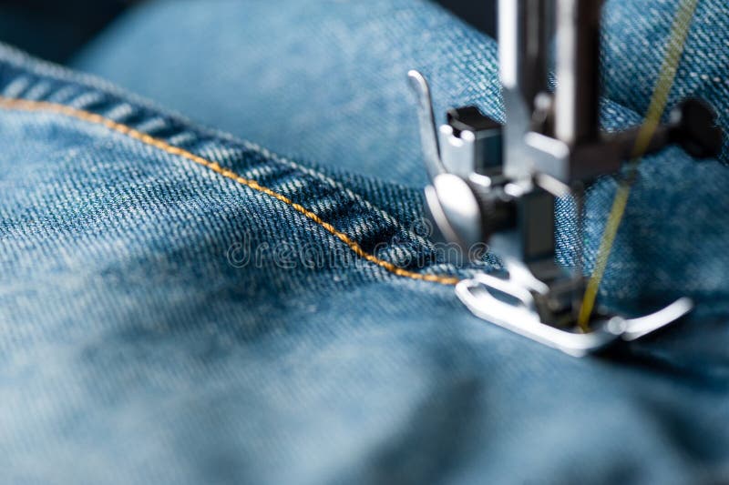 Sewing denim jeans stock photo. Image of pattern, blue - 345622068
